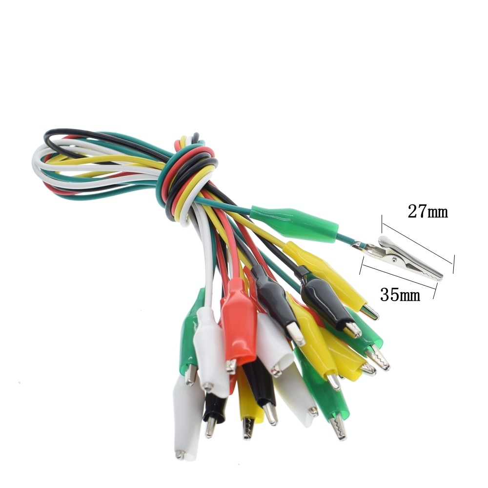 10PCS Alligator Clips 50CM Electrical DIY Test Leads Alligator Double ...