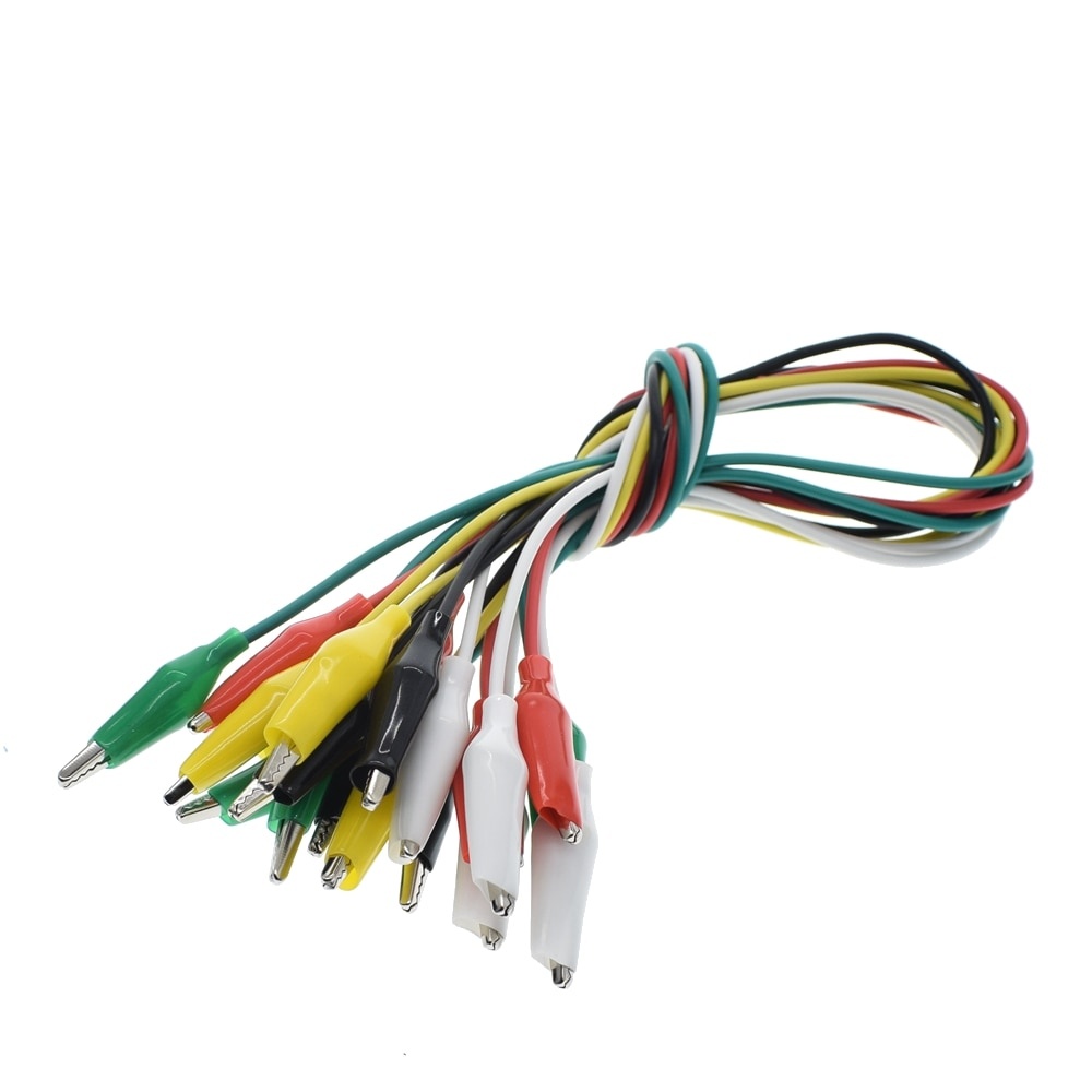 10PCS Alligator Clips 50CM Electrical DIY Test Leads Alligator Double ...