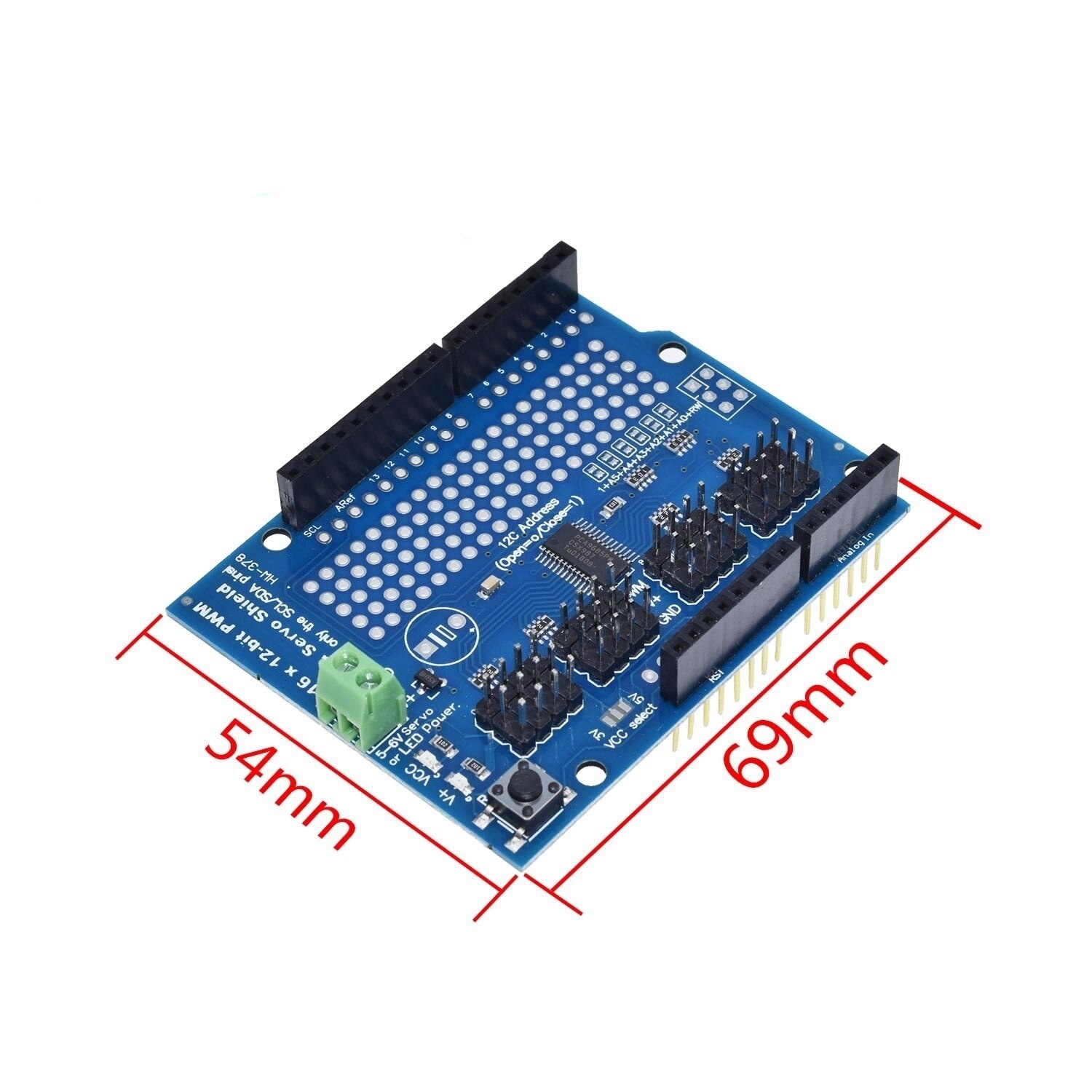 16-Channel 12-Bit PWM / Servo Shield Drive Module - ASK Electronics