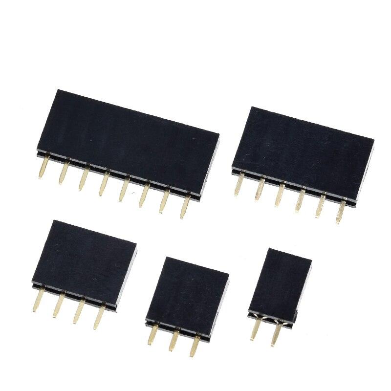 1PC Single Row Pin Female Header Socket Pitch 2.54mm 1*2P 3P 4P 6P 8P ...