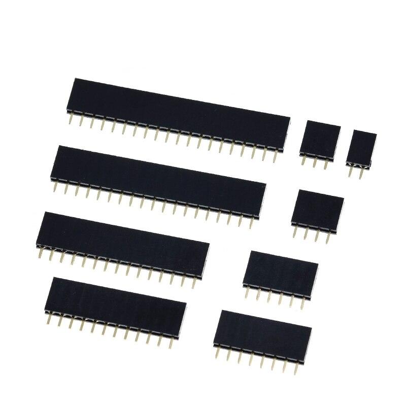 1PC Single Row Pin Female Header Socket Pitch 2.54mm 1*2P 3P 4P 6P 8P ...