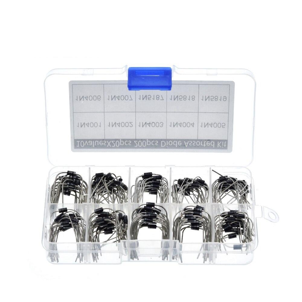 200Pcs 10 Values Rectifier Diode Assorted Kit 1N4001 1N4002 1N4003 ...