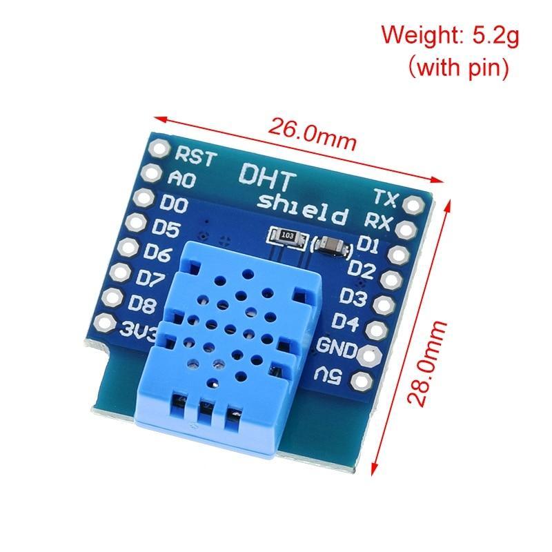DHT Shield For WEMOS D1 mini ESP32 MINI DHT11 Single-bus digital temperature and humidity sensor ...
