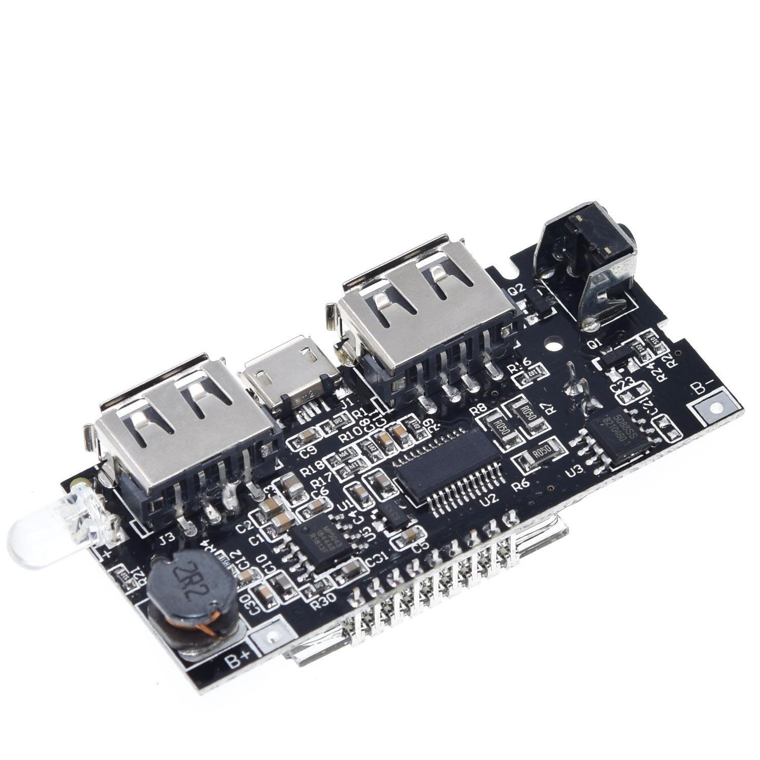 Dual USB 18650 Battery Charger PCB Power Module 5V 1A 2.1A Mobile Power Bank Accessories for ...