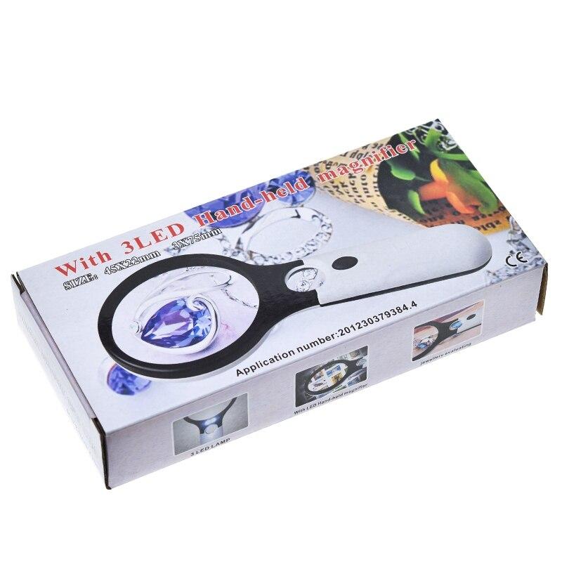 Handheld 3X 45X Illuminated Magnifier Microscope Magnifying Glass Aid ...